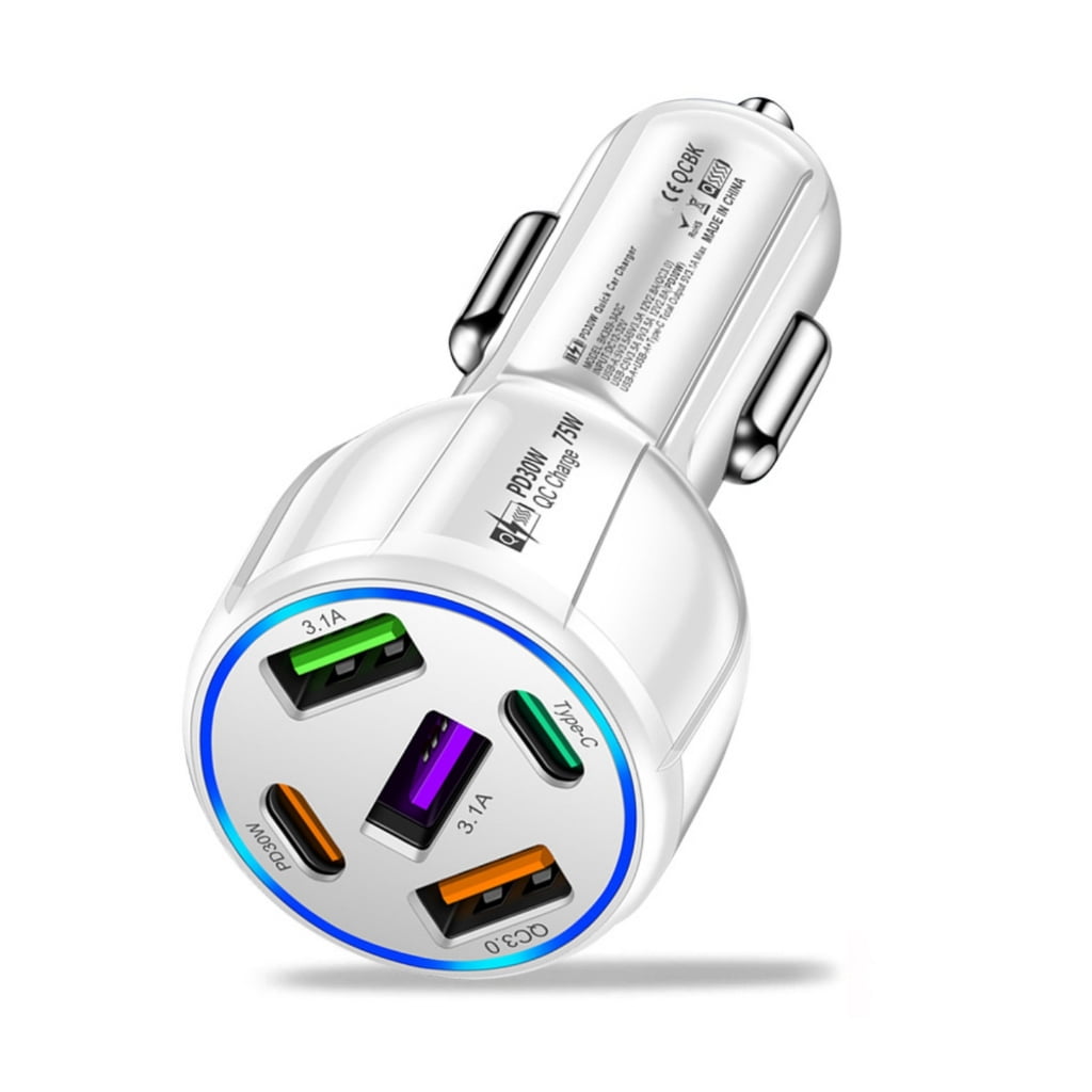 Car Charger Head USB C and USB A Multiple Port 12-24V Vehicles Quick ...