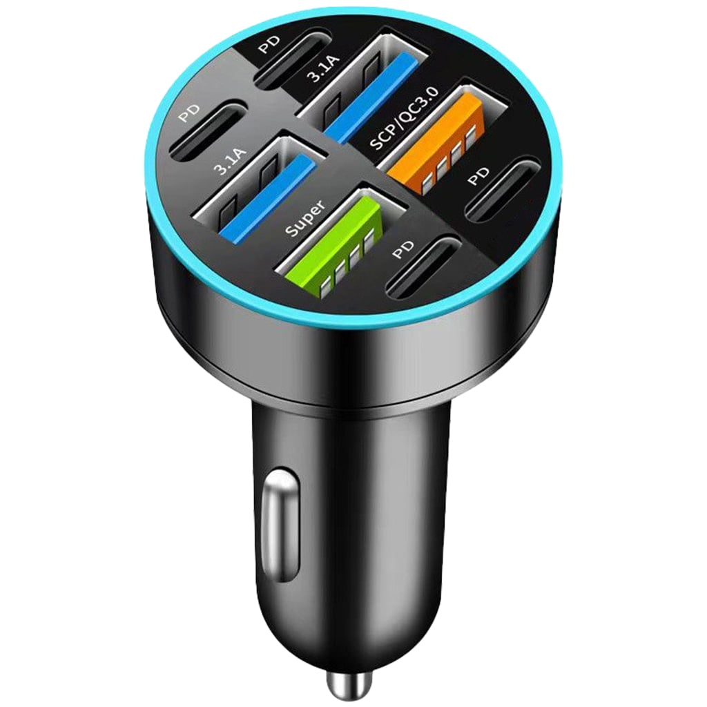 Car Charger Head USB C and USB A & Super Multiple Port Quick Charging ...