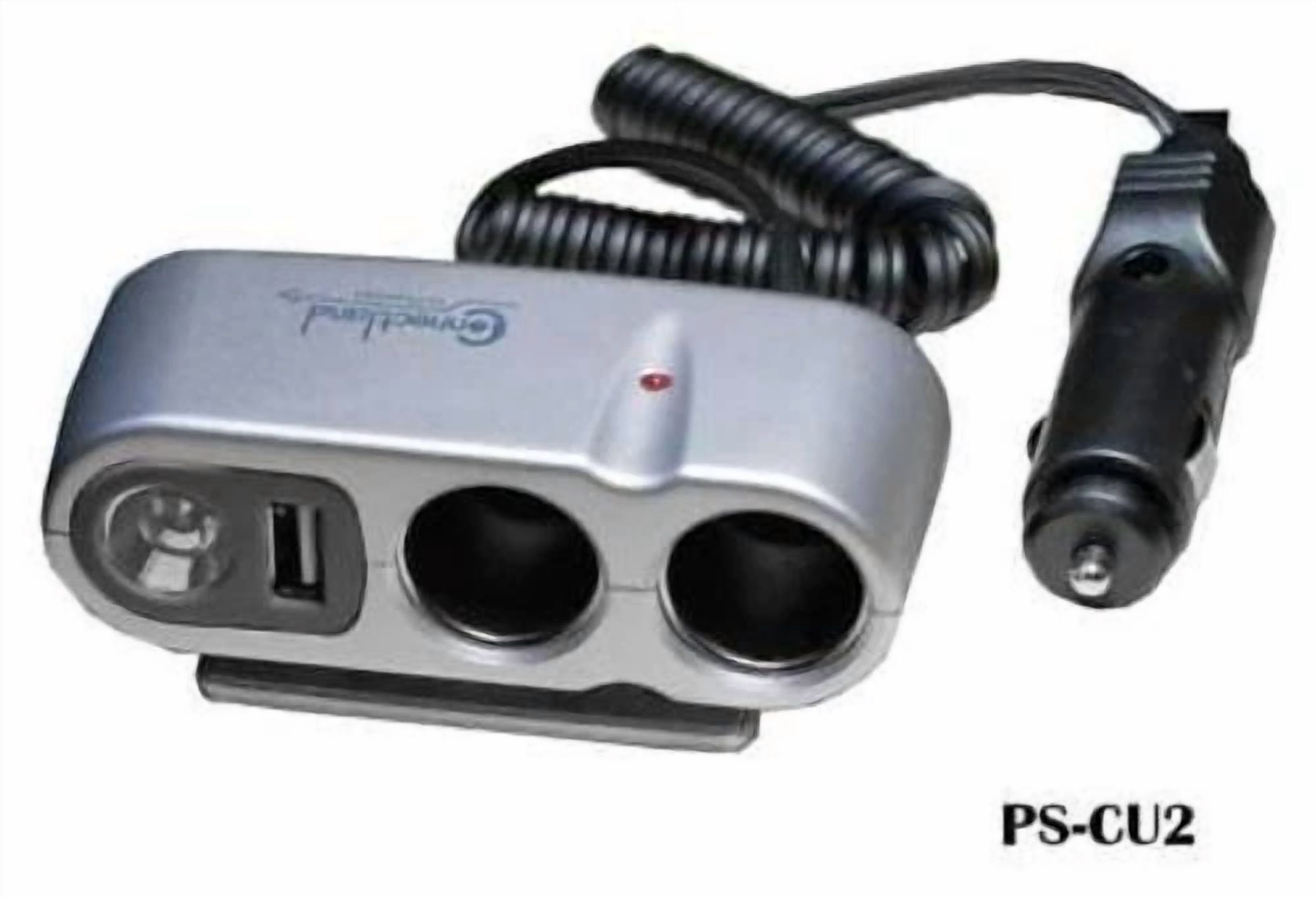 Car Charger Multi Socket With Usb Port & Led Light, Cablesonline Ps-Cu2 ...