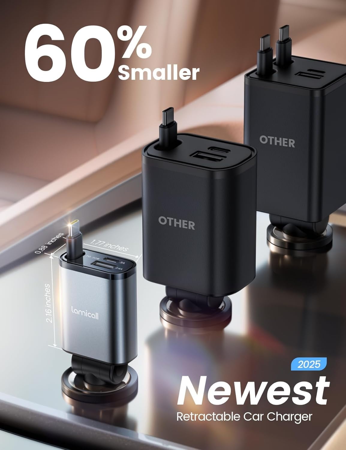 Car Charger USB C Compatible with iPhone 17 16 15 Fast Charging [Ultra ...