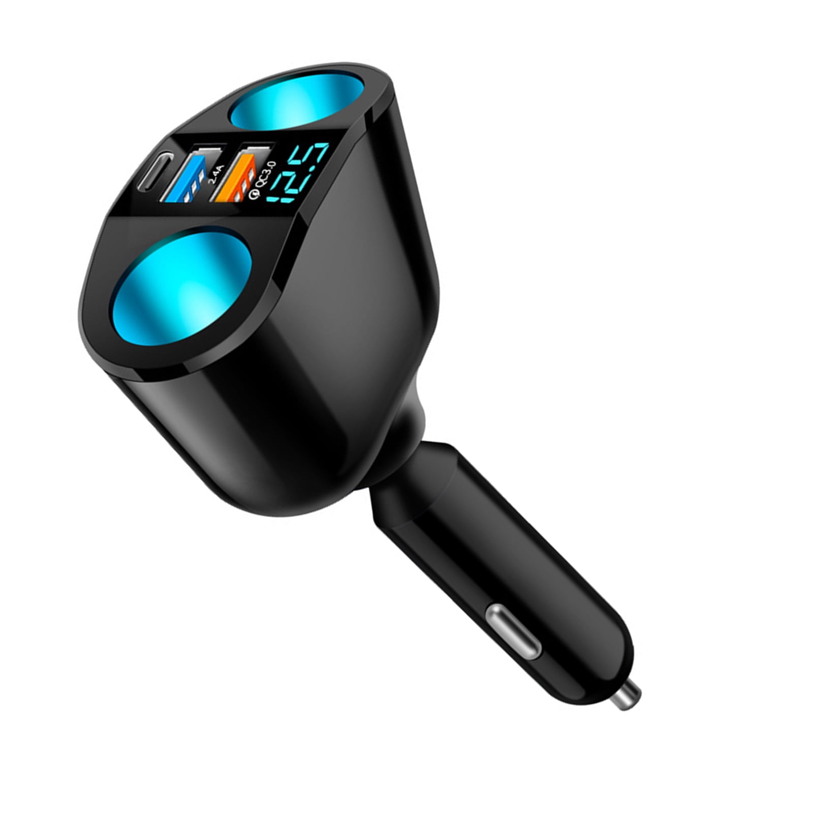 Car Charging 12V-24V Double USB & USB C LED Display Charging Adapter ...