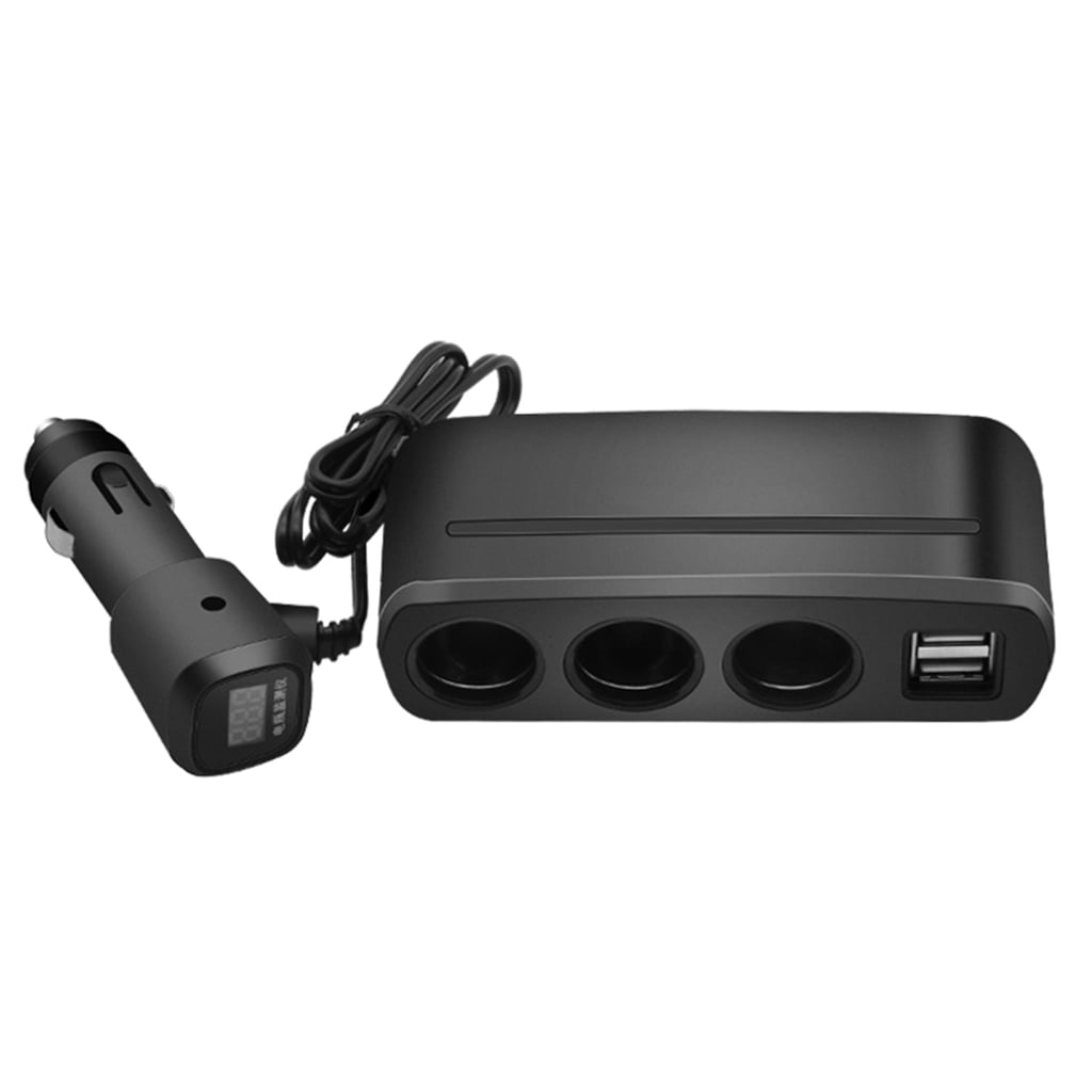 Car Charging Solution with 3 Way Socket Splitter and 2 USB Port for ...