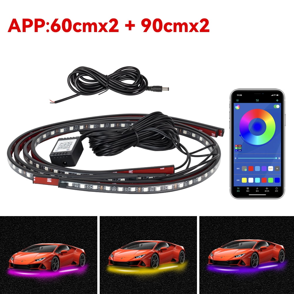 Car Charssis Flexible LED Strip Light LED Underbody Remote /APP Control ...