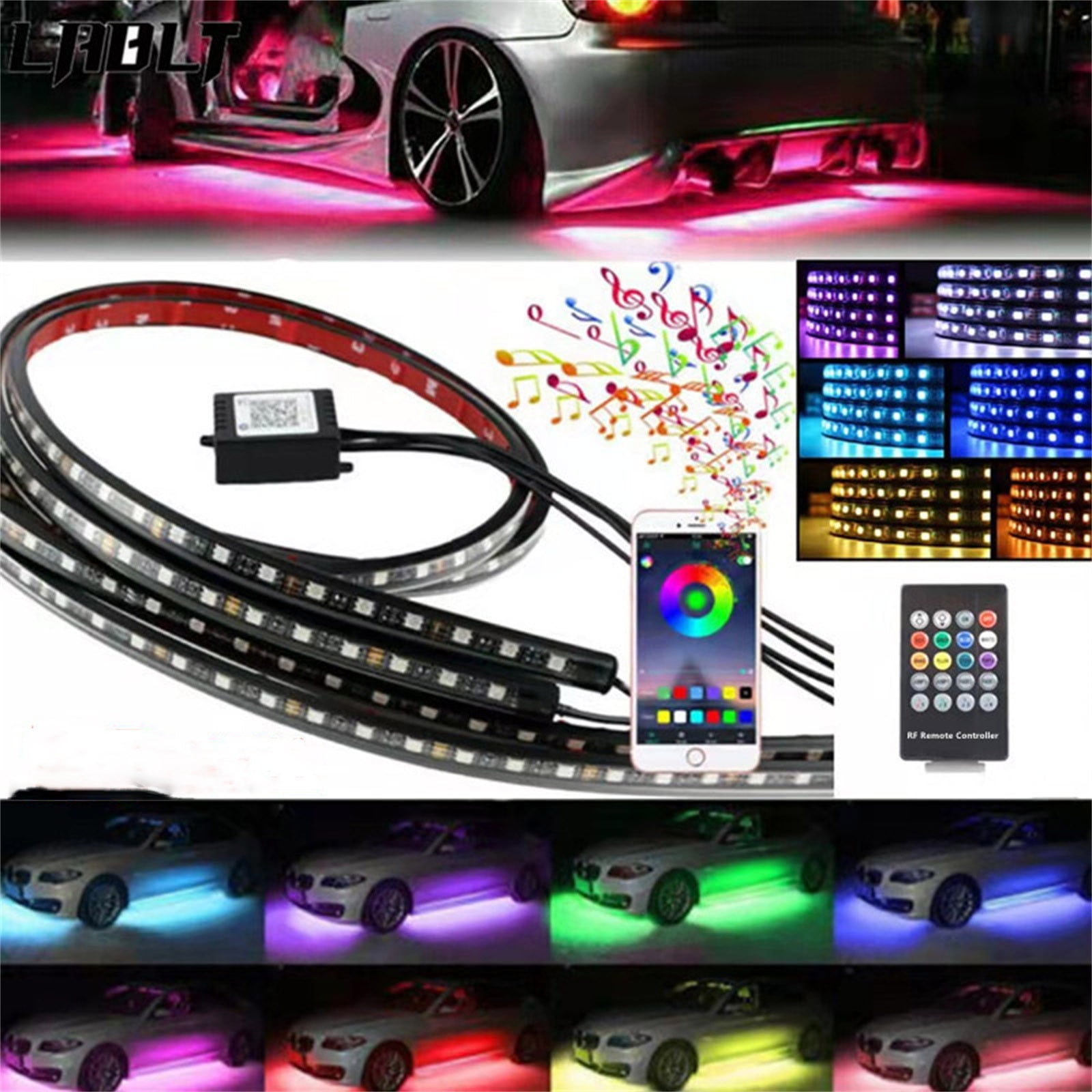 Car Chassis RGB LED Strip Lights 4PCS | APP & Remote Control | Multi ...