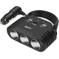 Car Cigarette Lighter Adapter 120W 3-Socket 12V Splitter with 2 USB and ...