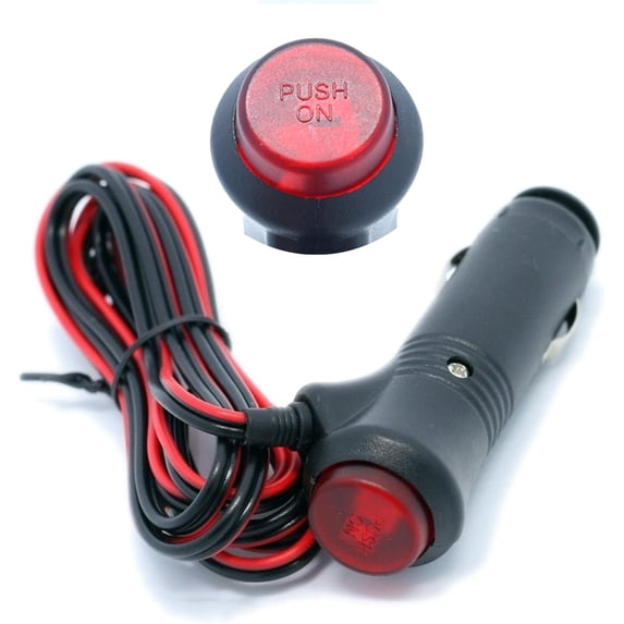 Car Cigarette Lighter Plug Adapter 10FT With LED Switch Button 12V ...
