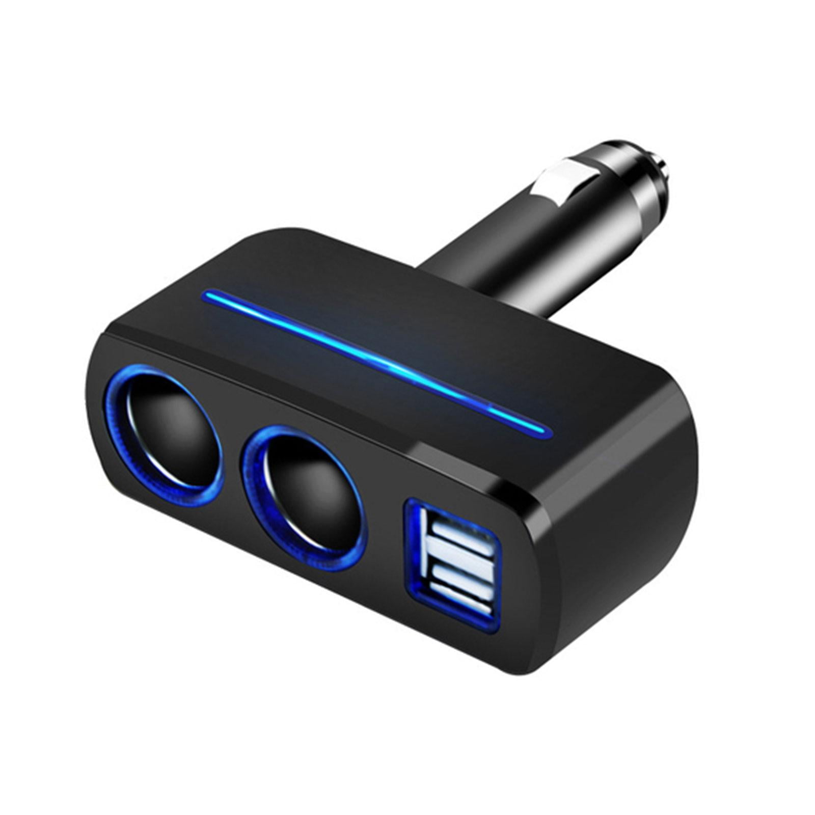PLGEBR Multi Socket Car Adapter with Dual USB Ports and Splitter ...