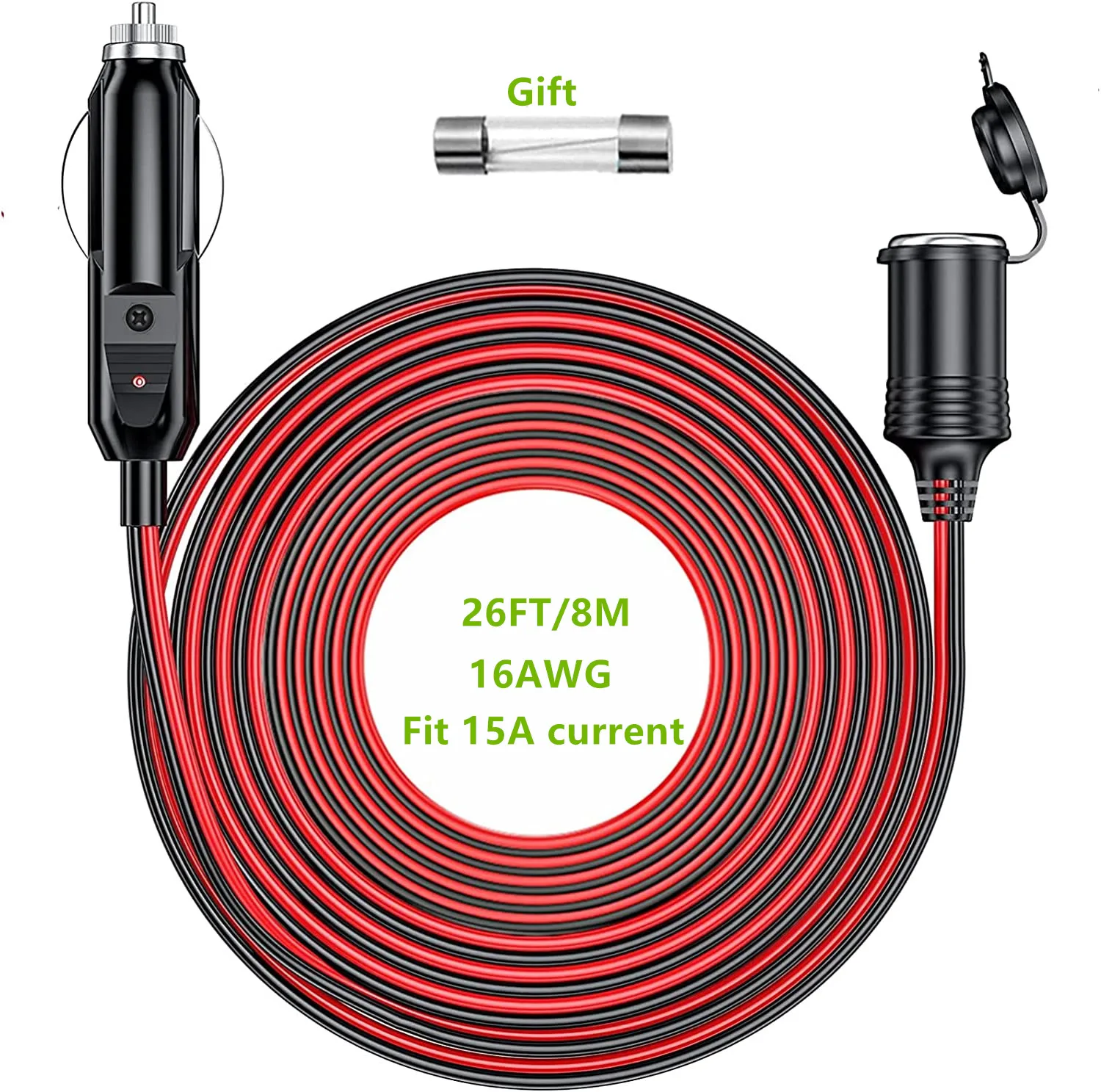 Car Cigarette Lighter Socket Extension Cord Cable Interior Plug To ...