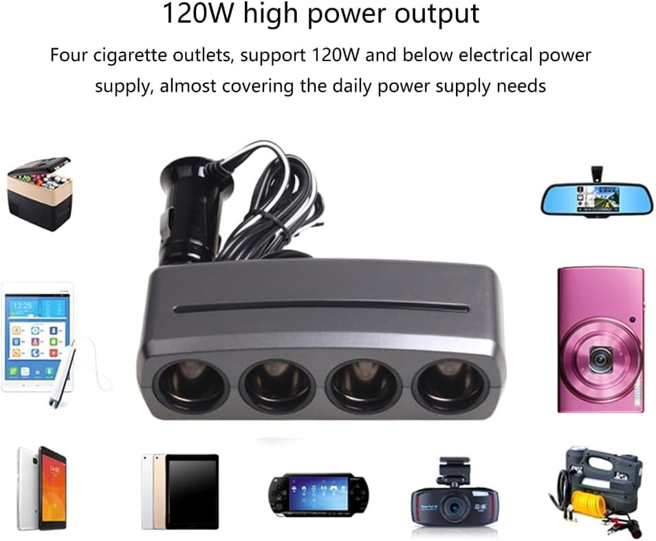 Car Cigarette Lighter Socket Splitter,Car Power Socket 1 to 4 Car ...