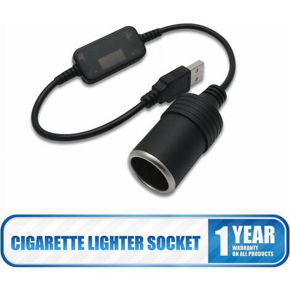 Car Cigarette Lighter Socket USB Female Converter Adapter Cable 5V to 12V - Walmart.com