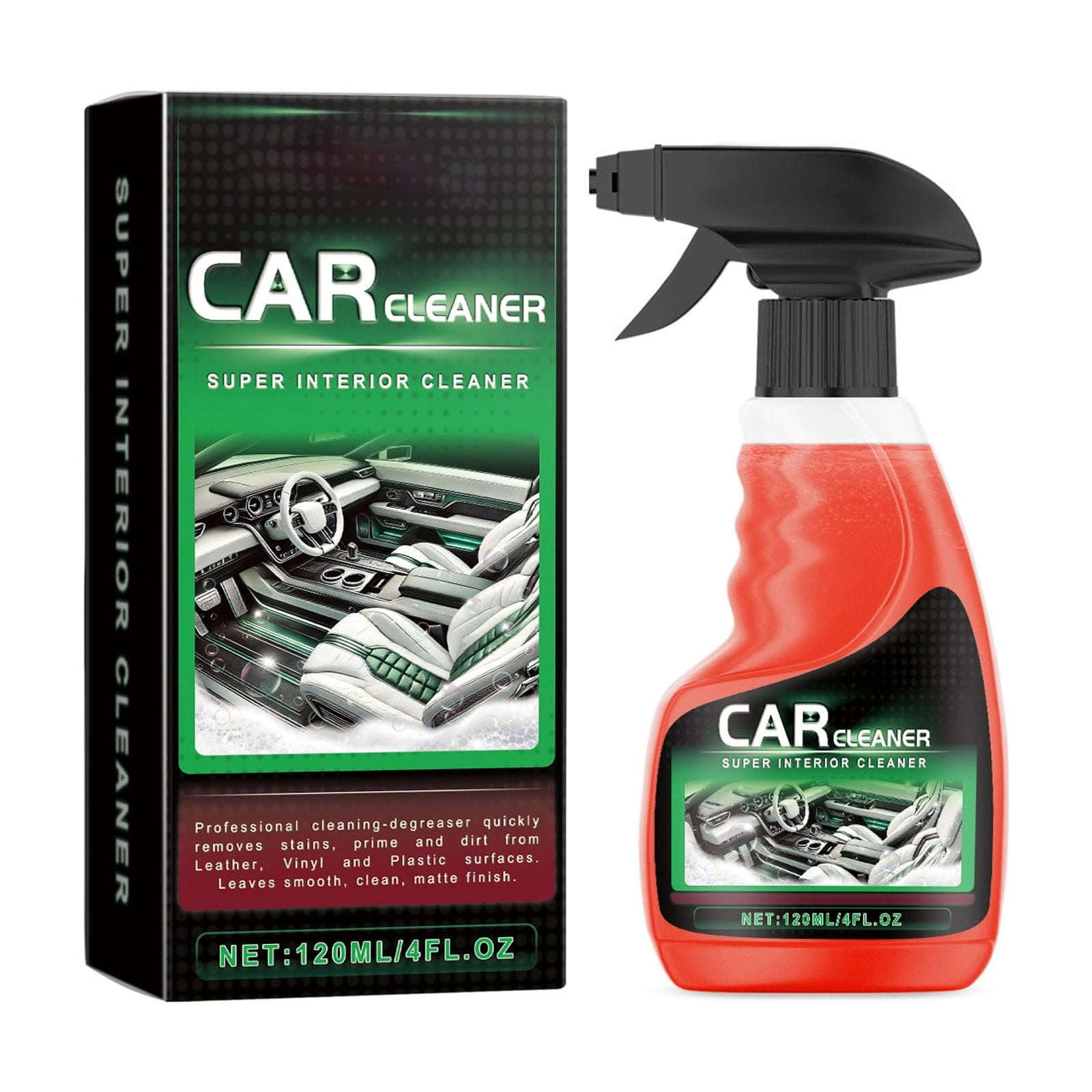 Car Cleaner Removes Dirt Grease Oil and Stains From Leather and Plastic ...