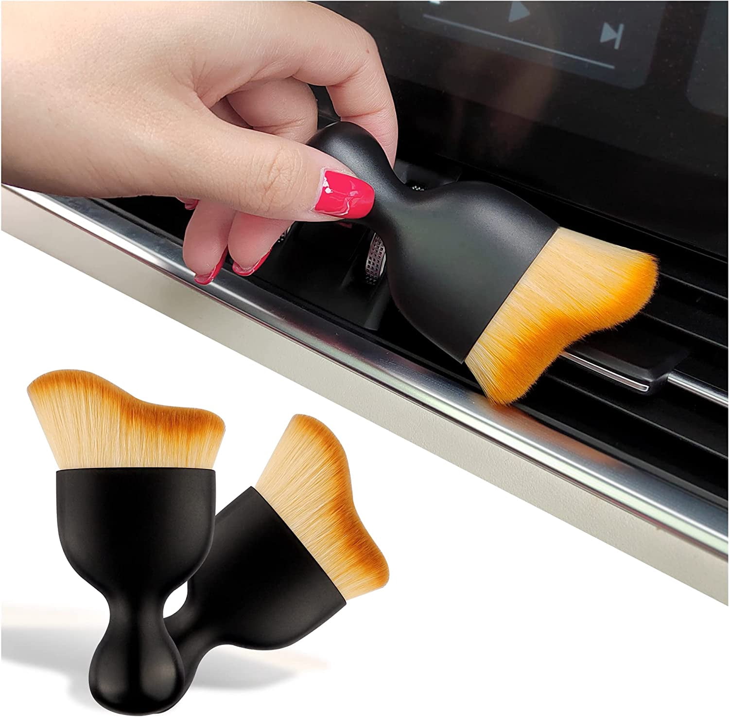Car Cleaning Brush,Dense Bristles Scratch Free Interior Dust Brush ...
