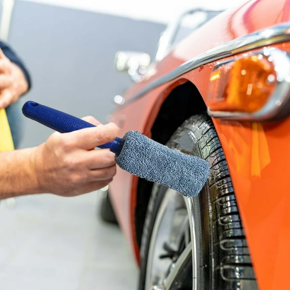 Car Cleaning Brush Set for Washing Tires & Wheels | Soft Fiber Twisted ...