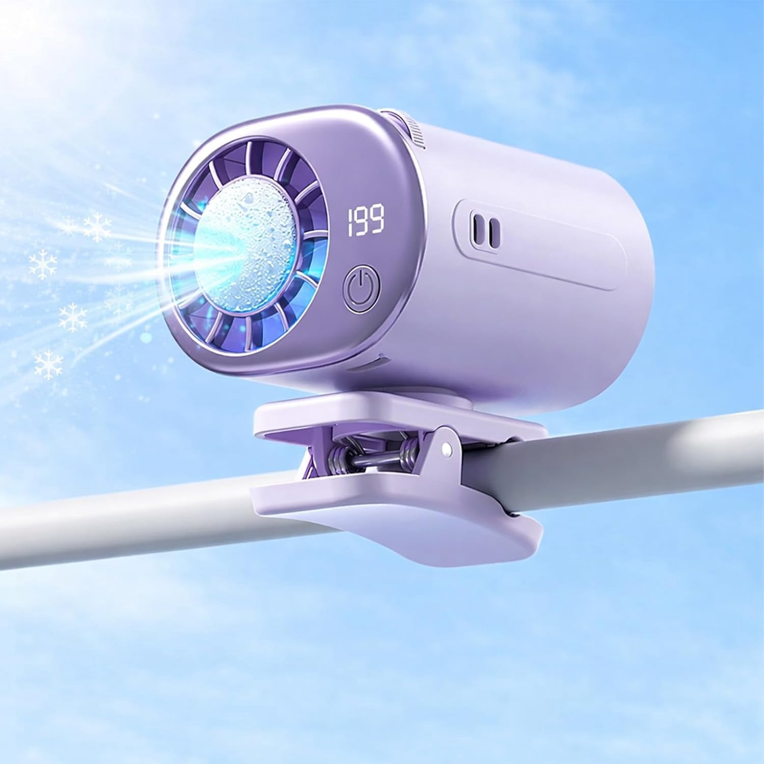 Car Clip on Air Conditioner Fan with LED Display, Portable Mini Cooling ...