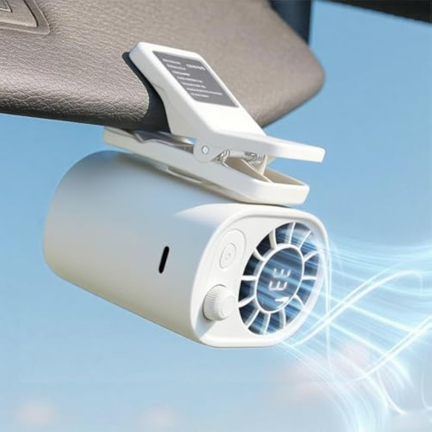 Car Clip on Fan with LED Display, Backseat Fan, USB Rechargeable ...