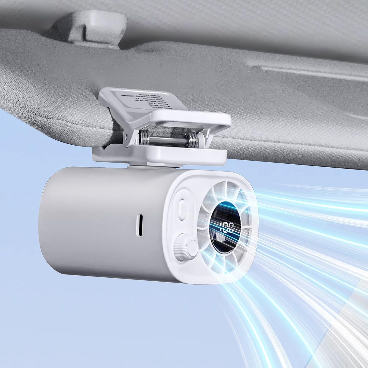 Car Clip on Fan for SUV RV Van Pickup Visor Roof Handle Seat Belt ...