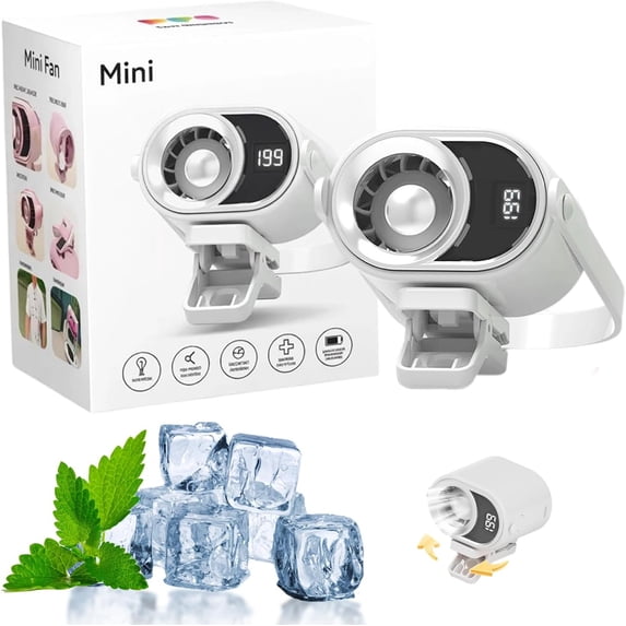 Car Clip On Fan with LED Display - 360° Rotation, 199 Speed Adjustable ...