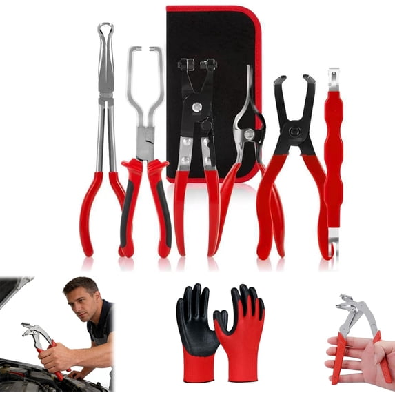Car Clip Pliers & Trim Removal Tool, Spring-Loaded Fastener Automotive ...
