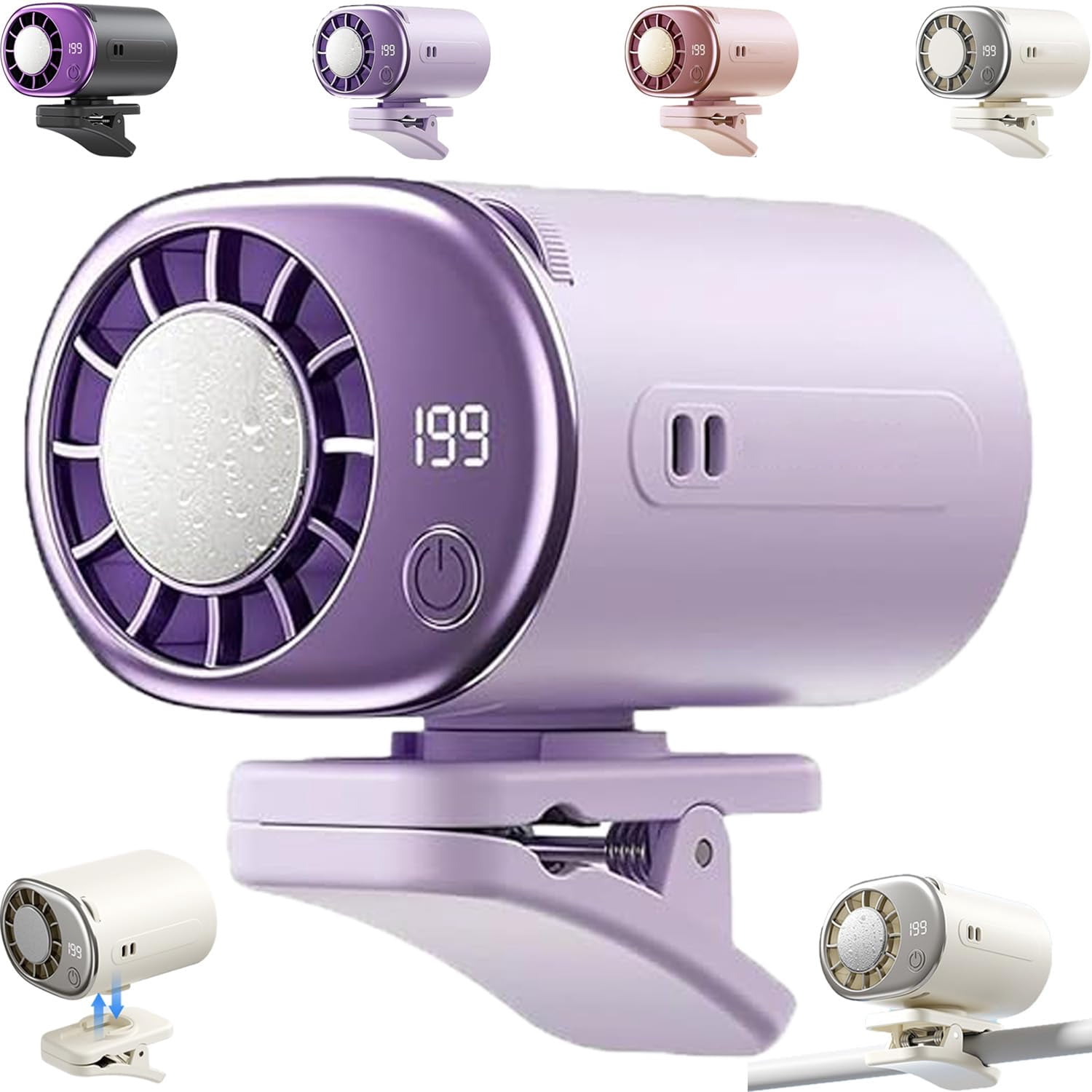 Car Clip on Air Conditioner Fan, 199-Speed Semiconductor Cooler with ...