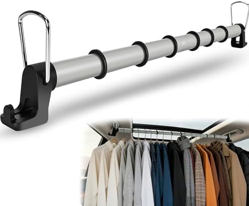 Car Clothes Hanger Bar, Adjustable 30-64 Inch Clothes Rack for Car ...