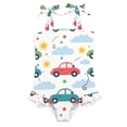 Car Cloud Pattern Girls' One-Piece Swimsuit Bowknot Tie Shoulder ...