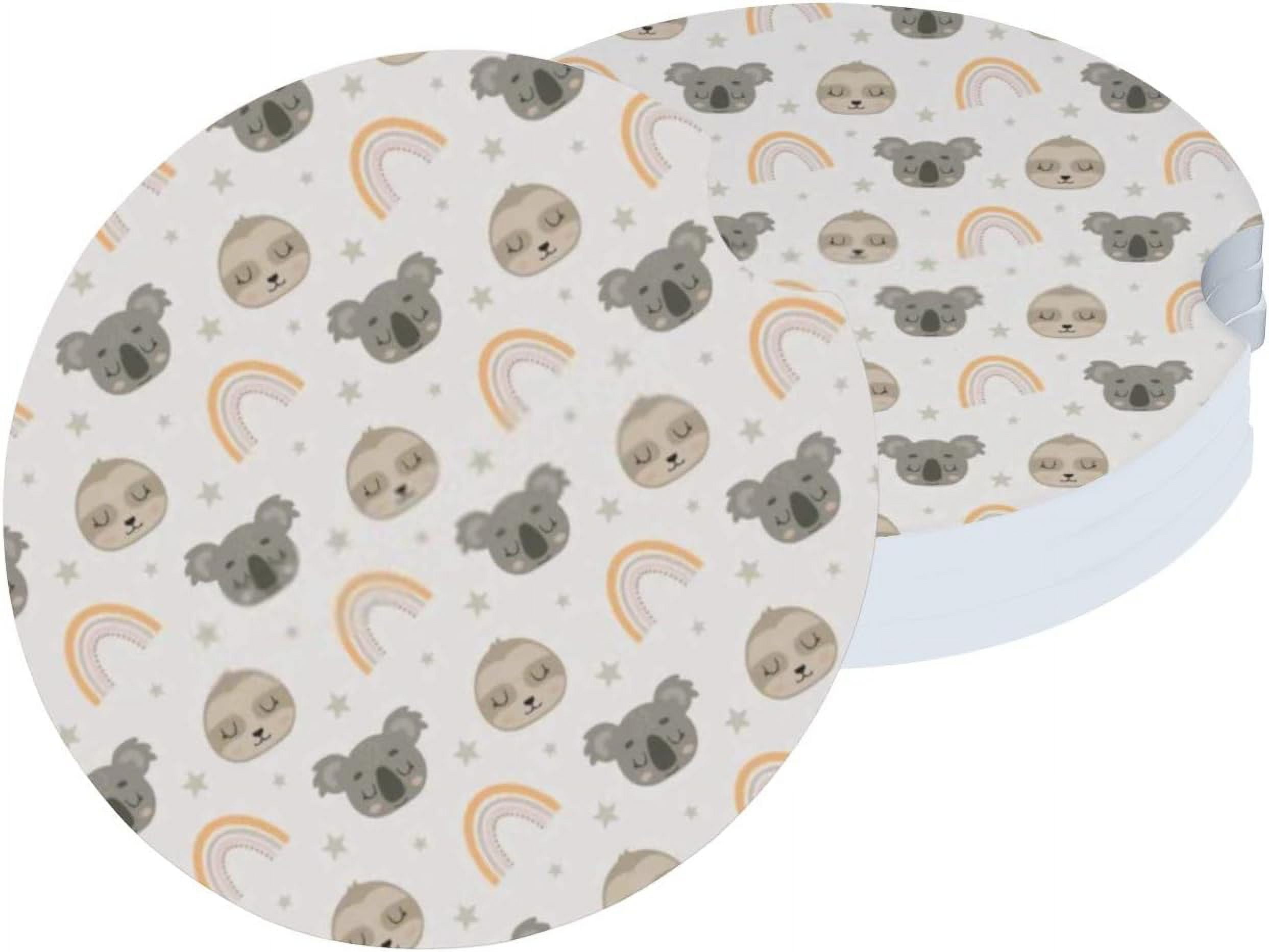 Car Coasters 2 Pack Stone Cup Holder Sloth and Koala Rainbows Absorbent ...