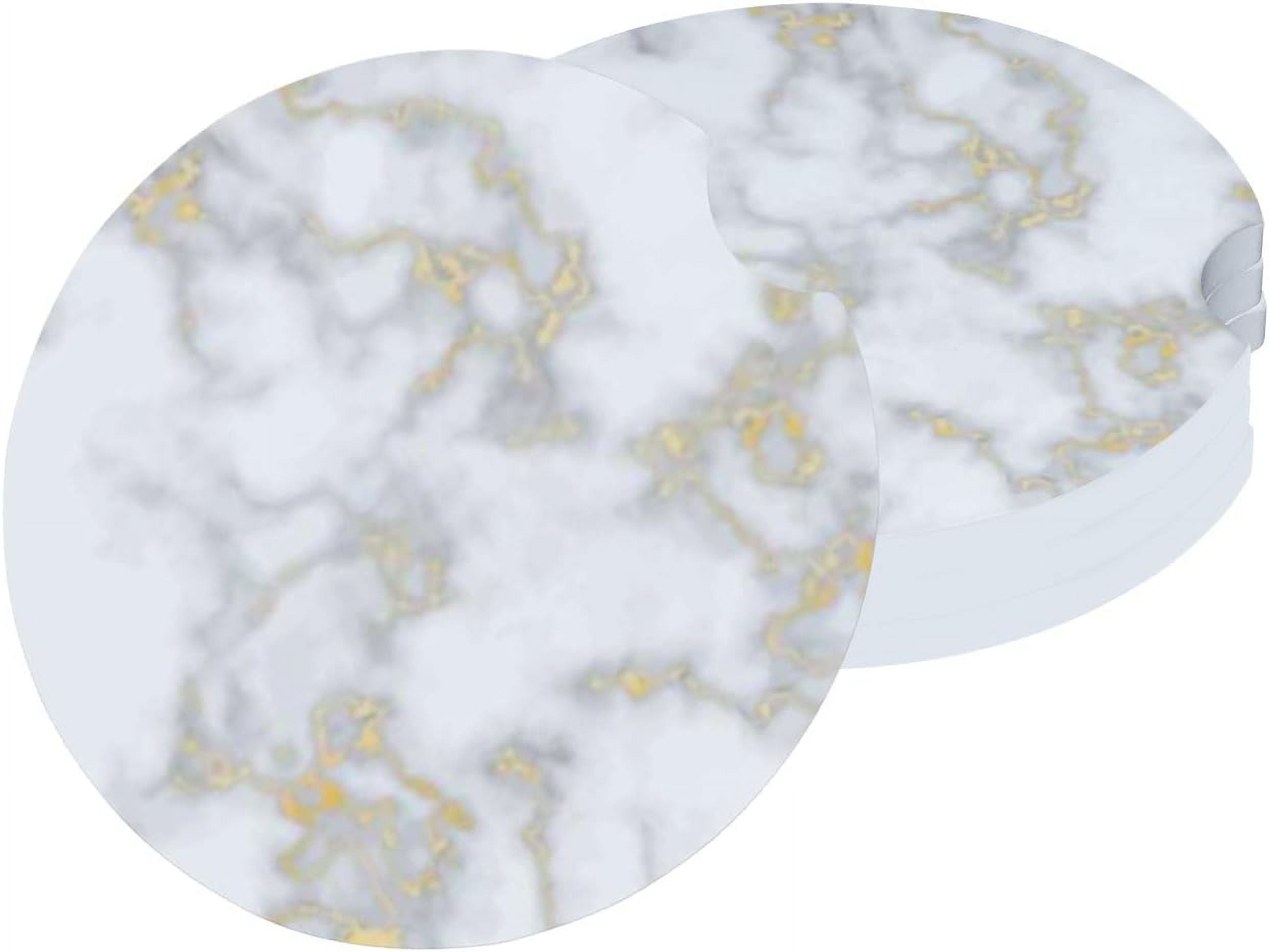 Car Coasters 4 PCS Stone Cup Holder Marble Gold Absorbent Ceramic Car ...