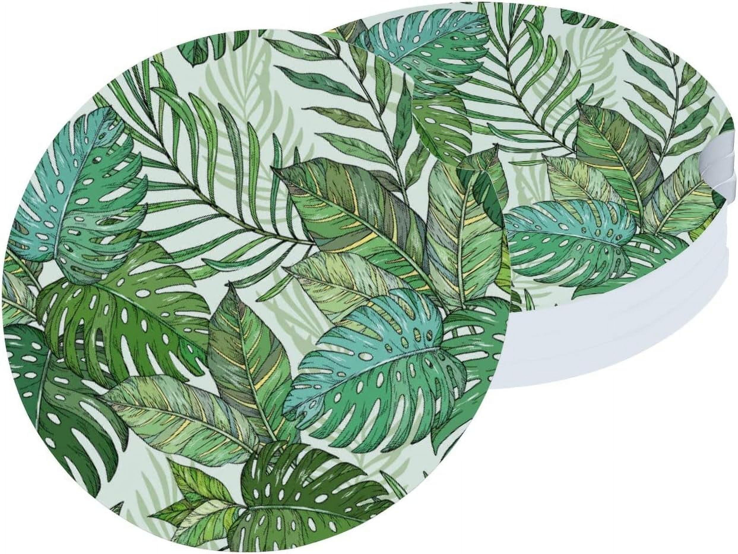 Car Coasters 6 Pack Stone Cup Holder Tropical Palm Leaves Jungle Leaves ...