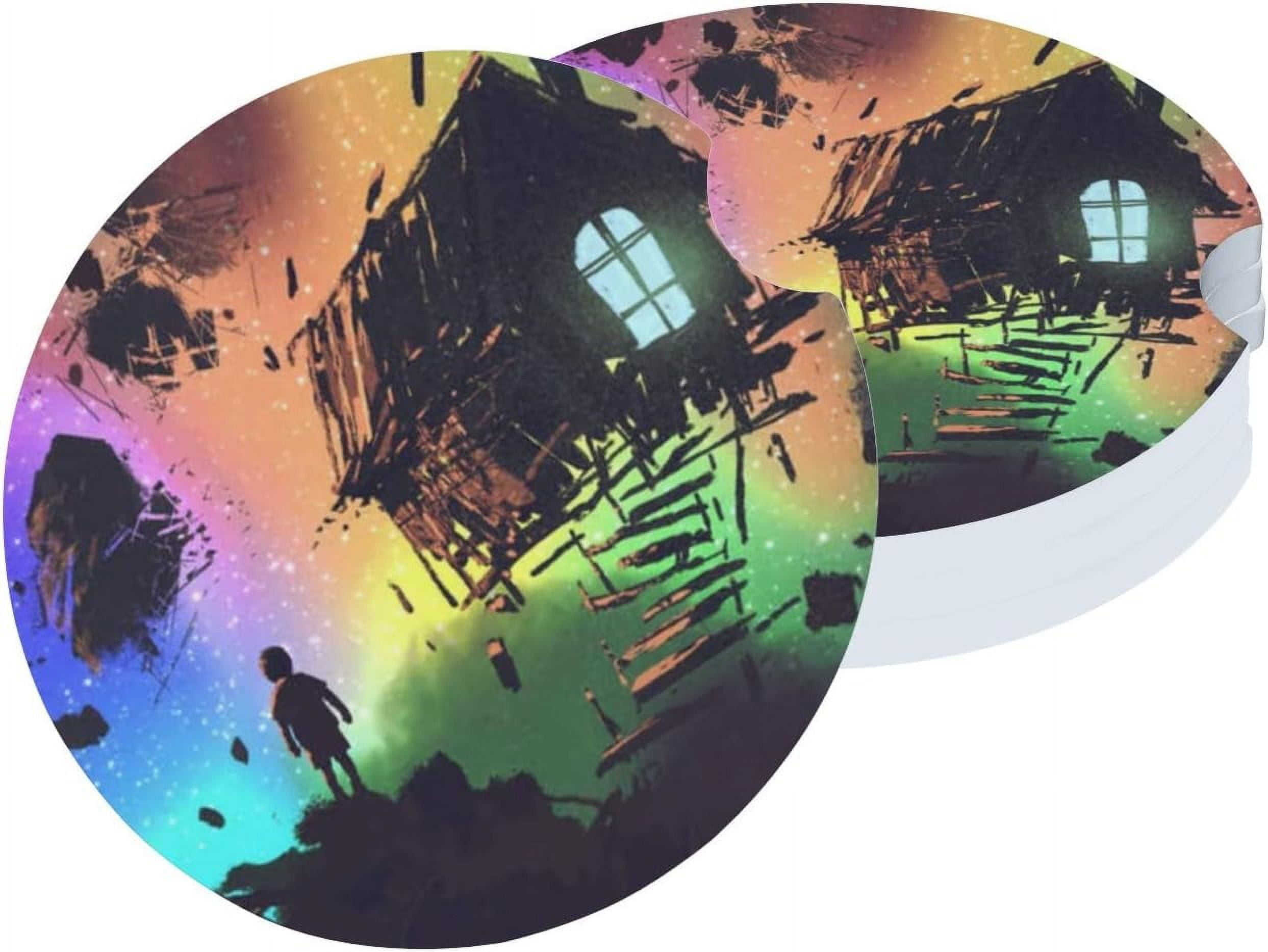 Car Coasters for Cup Holder Absorbent, Car Ceramic Coasters with Finger ...