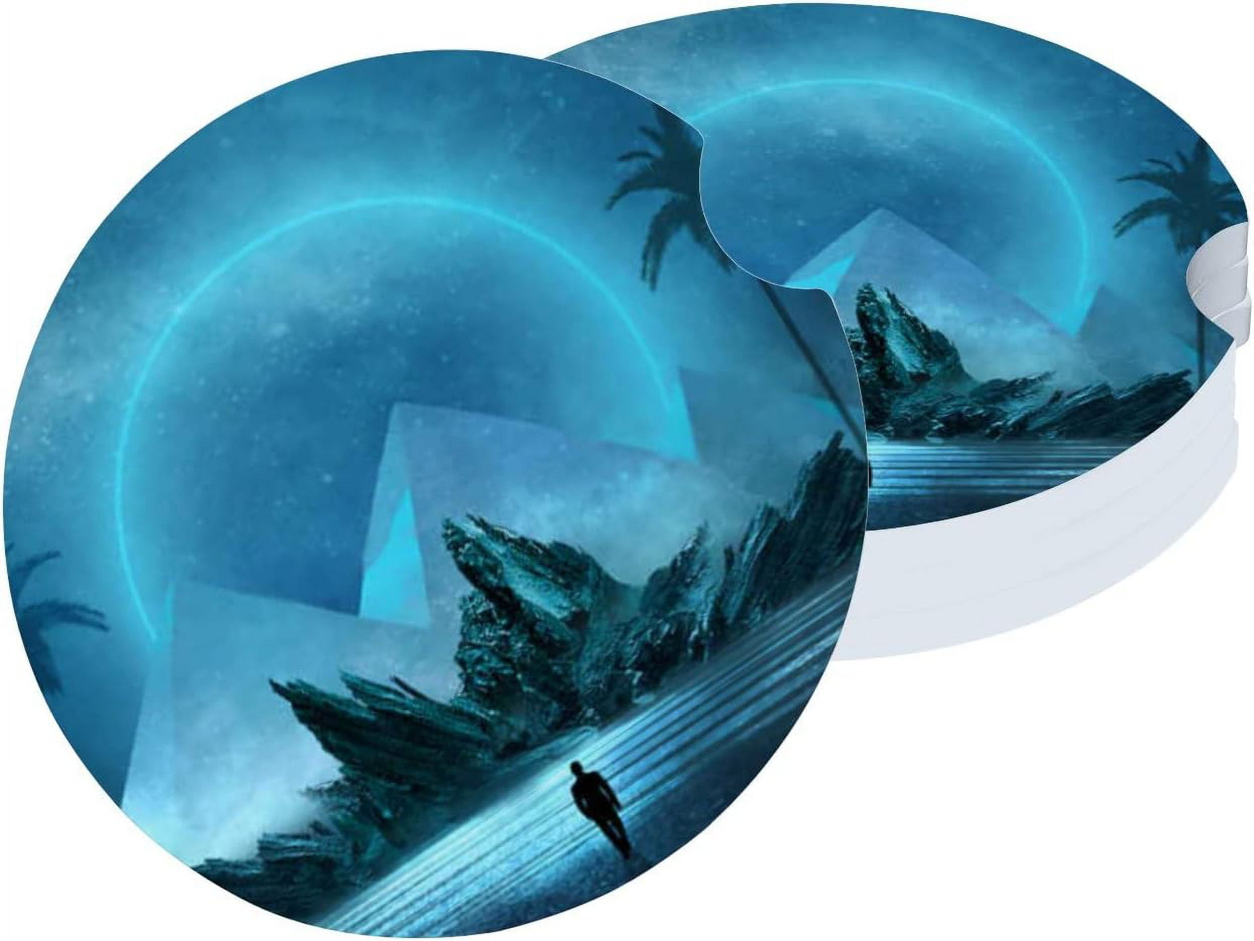 Car Coasters for Cup Holder Absorbent, Car Ceramic Coasters with Finger ...