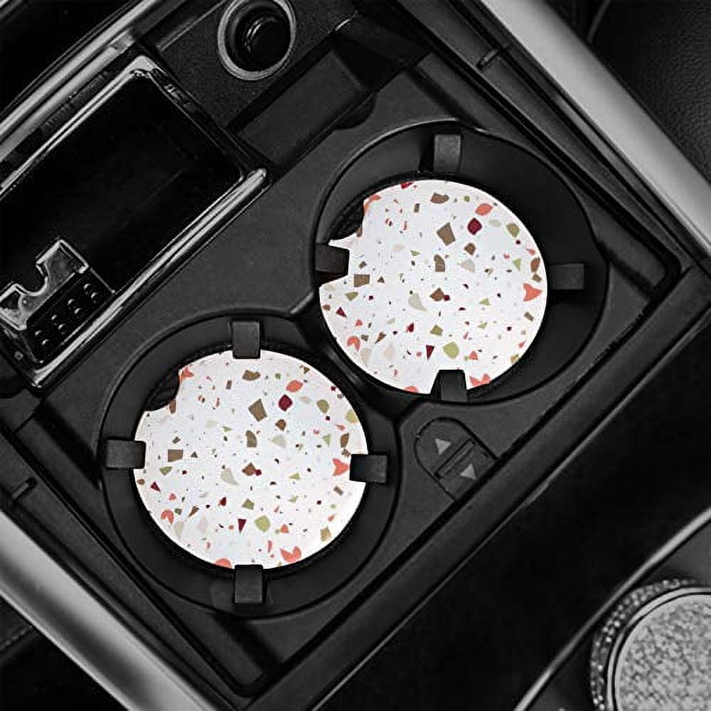 Car Coasters Pack of 2, HETERI Absorbent Ceramic Car Coasters,Drink Cup ...
