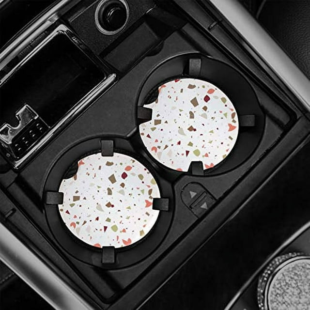Car Coasters Pack of 2, HETERI Absorbent Ceramic Car Coasters,Drink Cup ...