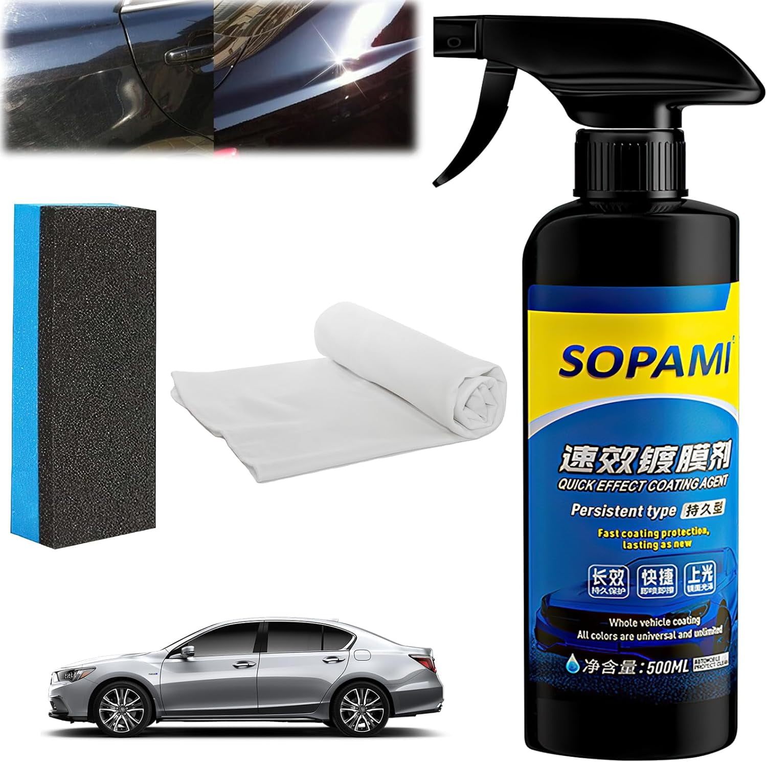 Car Coating Spray, 17.6 oz Quick Effect Coating Agent, Quickly Coat Car ...
