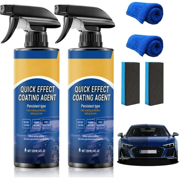 Car Coating Spray Kit (2-Pack) - Quick Paint Protection & Waterless ...