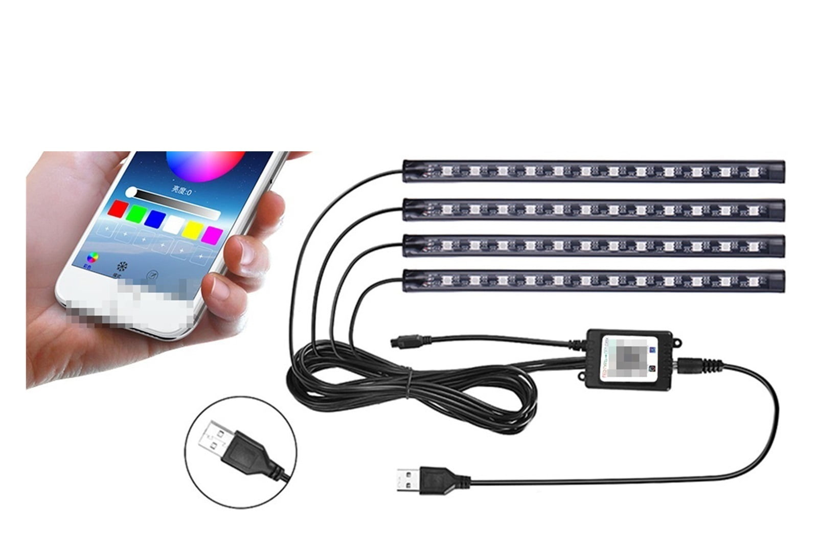 Car Colorful AtmoSphere Light, LED Decorative Light, App Voice Control ...