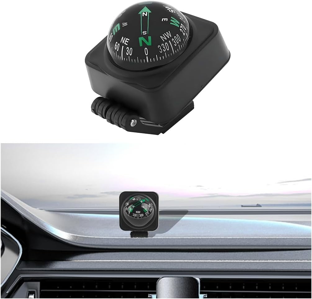 Car Compass, Adjustable Dashboard Vehicle Direction Navigation Ball ...