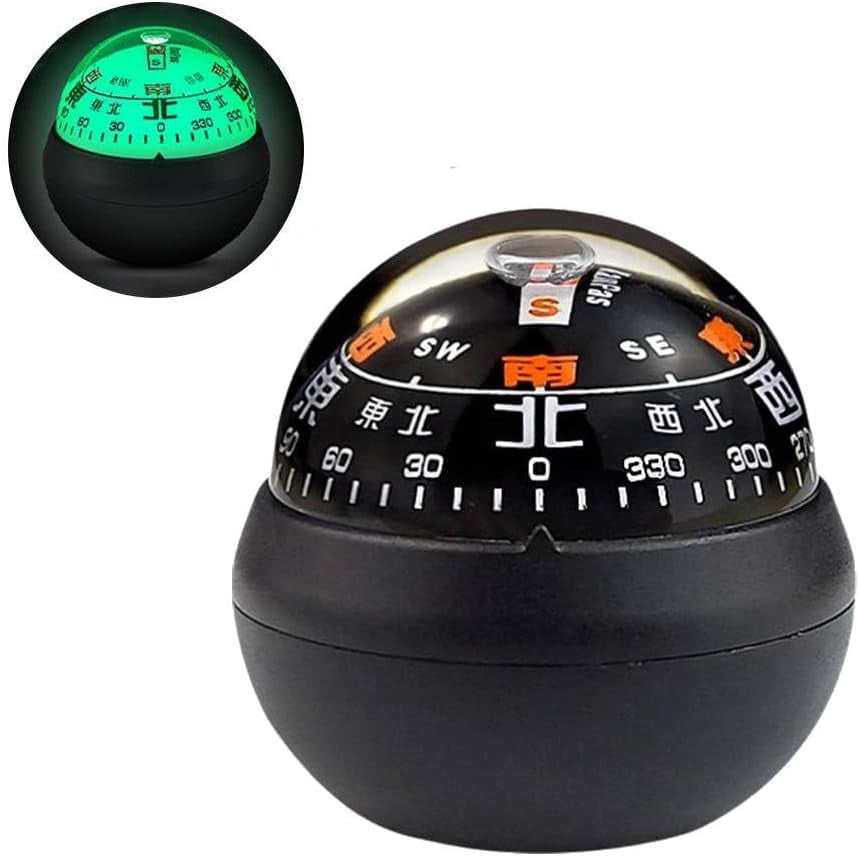 Car Compass,Automotive Compass Ball,Double Dials Vehicle Car Dashboard ...