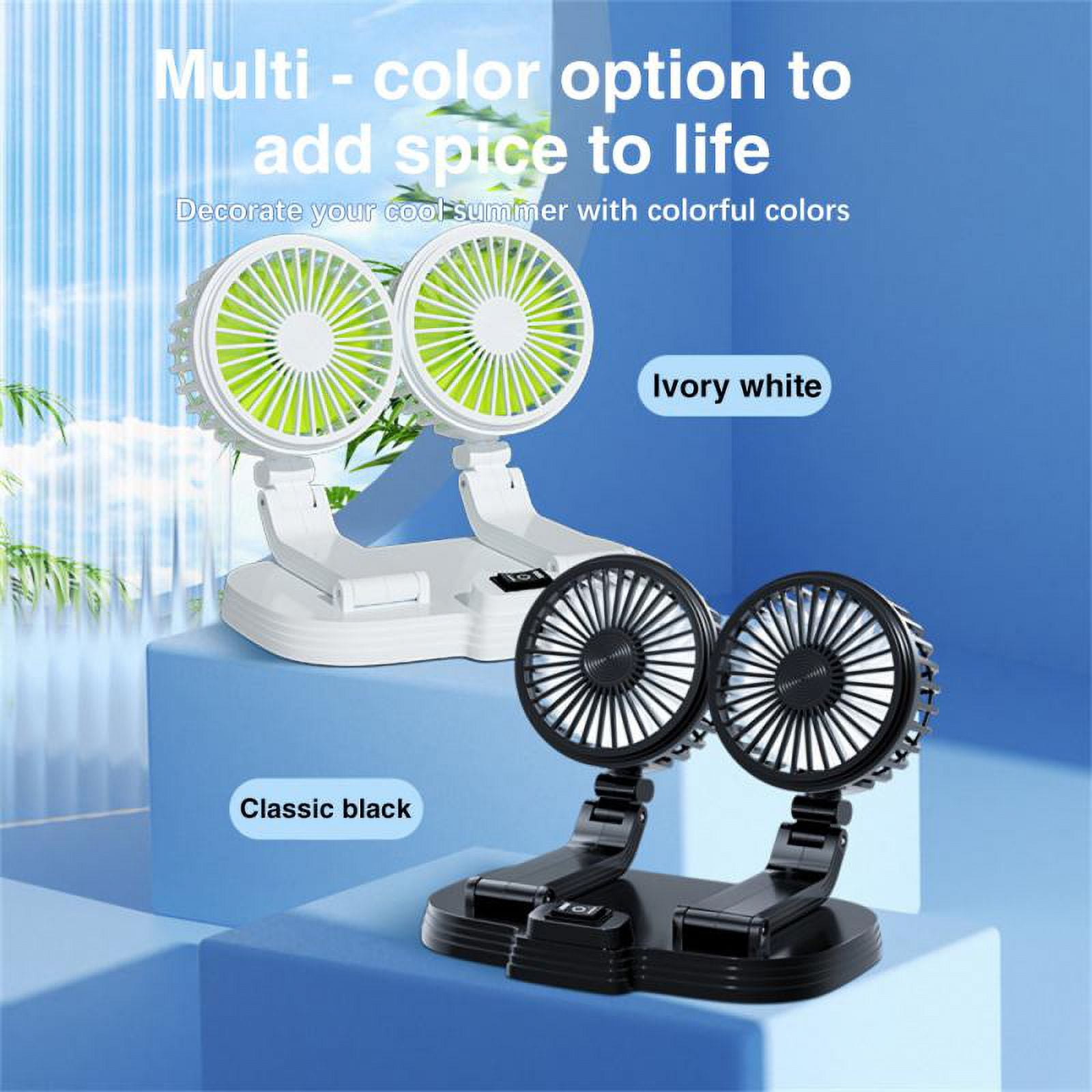 Car Cooling Fan 360掳 Adjustable Dual Head Cooling Air Fan Home And Car ...