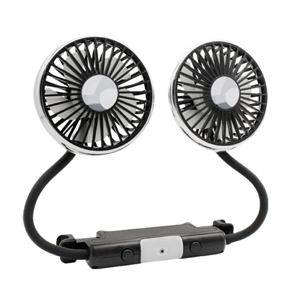 Car Cooling Fan for Back Seat Dual Head USB Car Rear Seat Fan 3 Speeds ...