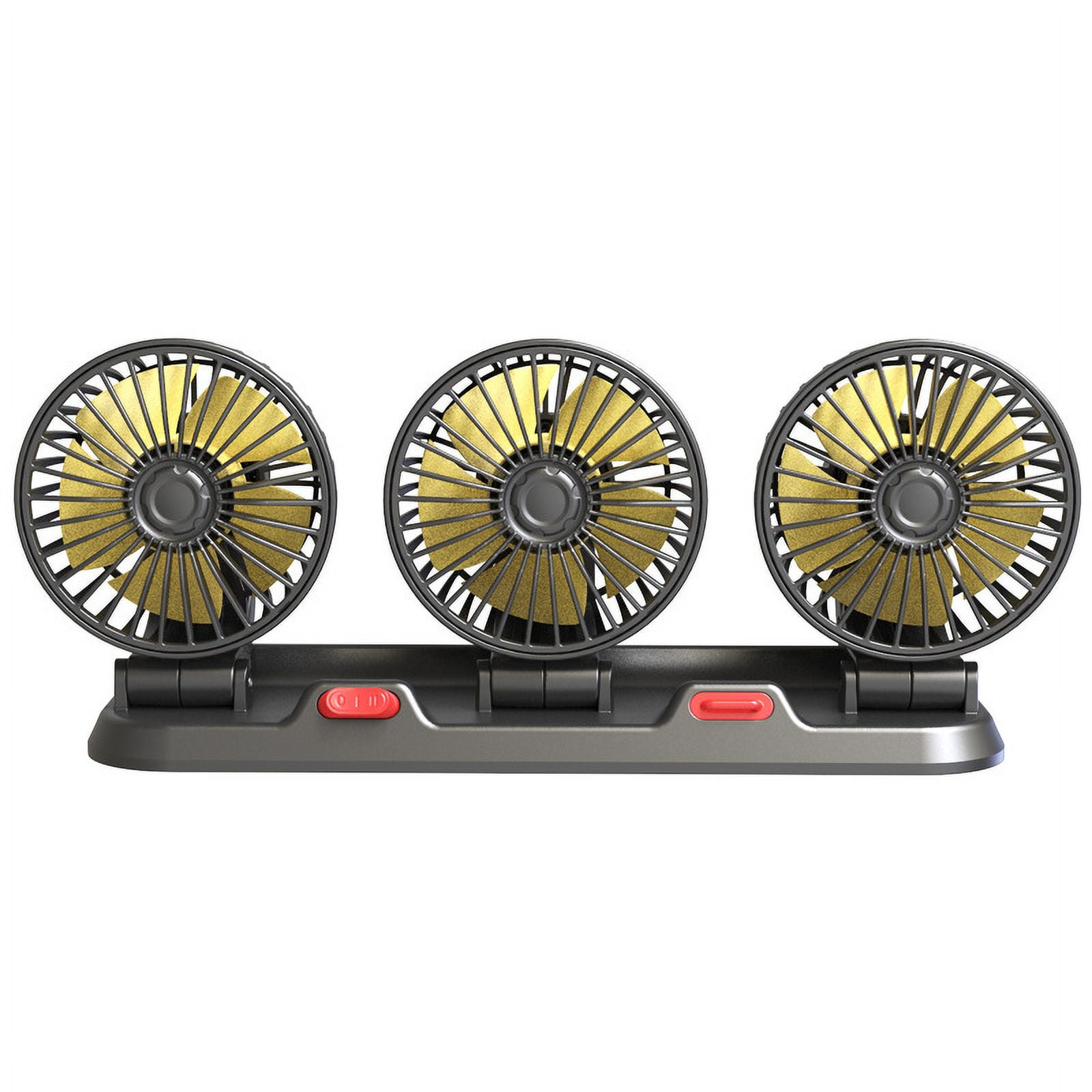 Car Cooling Fan Rotatable 3 Heads Fan With 2 Speeds, Low Noise ...