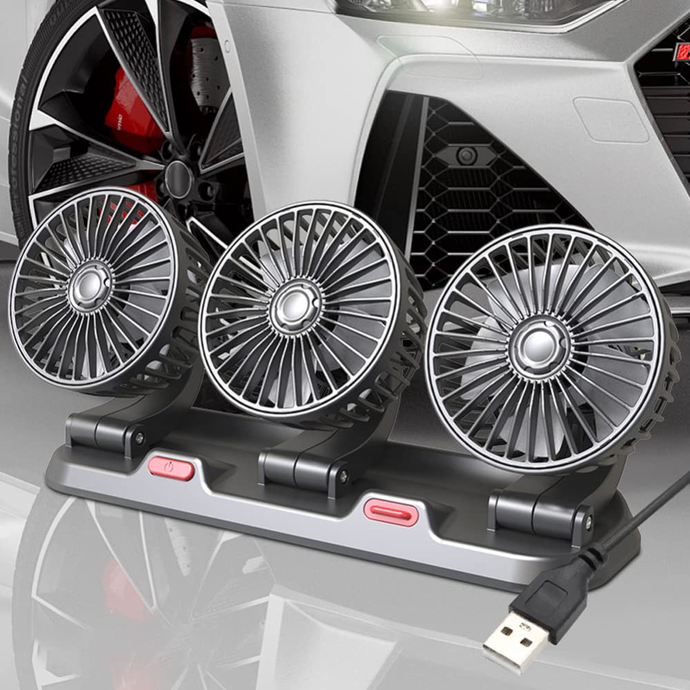 Car Cooling Fan Three Heads, Electric Car Fan Auto Fan Cooling Fan ...