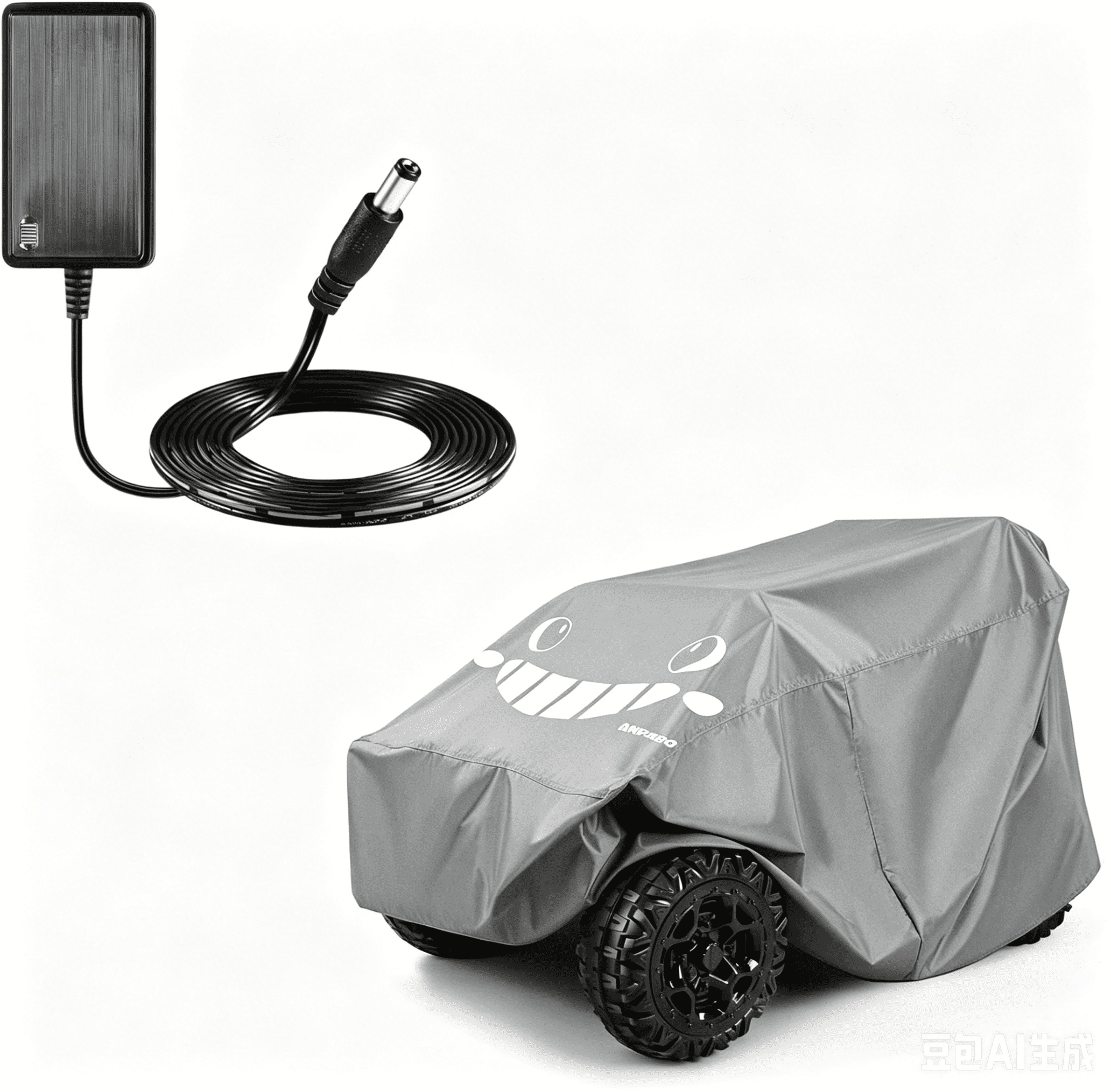Car Cover with Pattern and 12V Battery Charger, Two-Piece Set ...