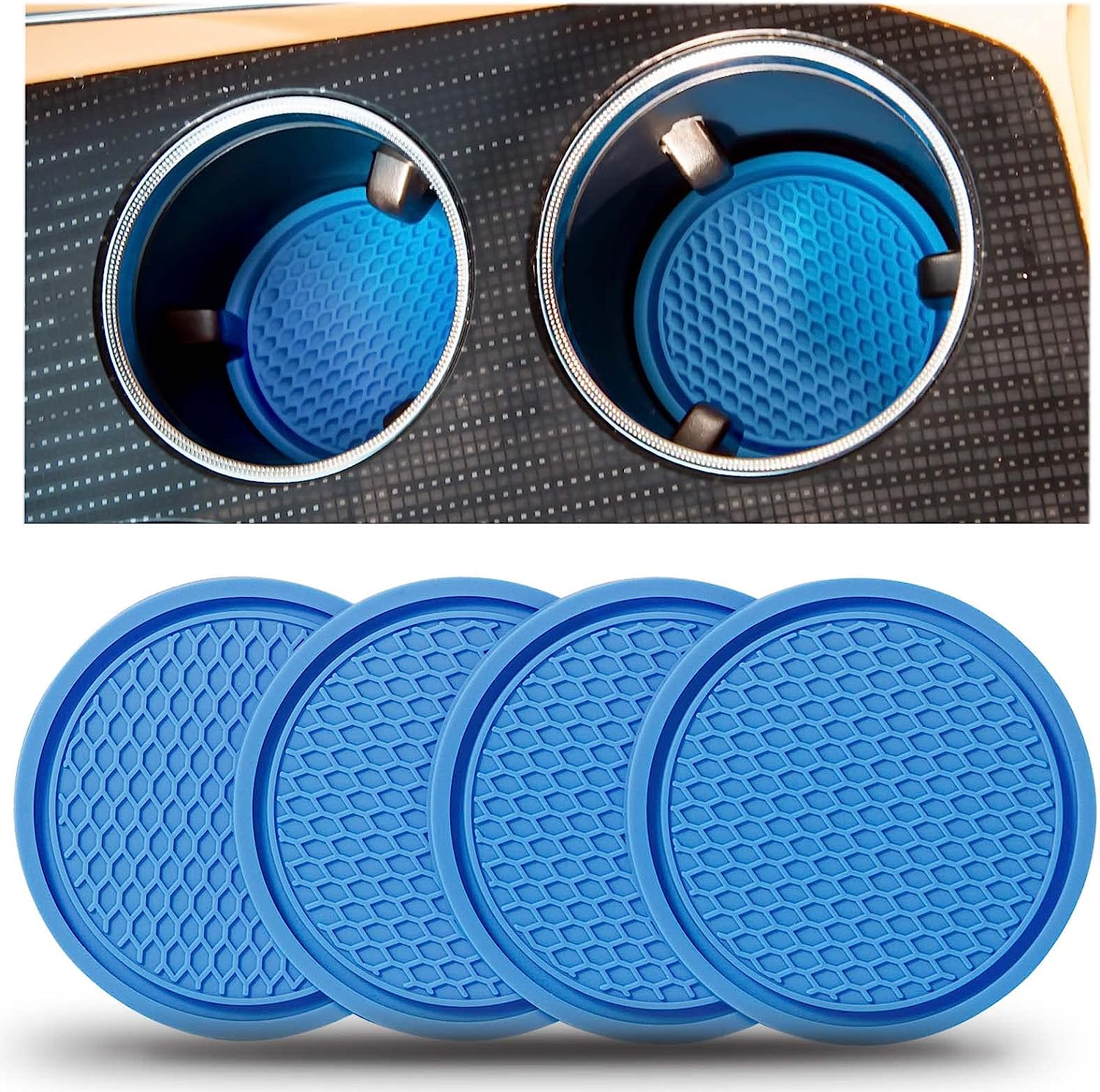 Car Cup Coaster-4PCS Non-Slip Car Drink Holder Coasters Embedded 2 ...