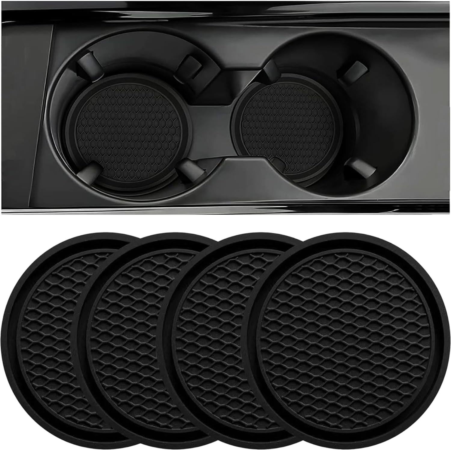 Car Cup Coaster, 4PCS Universal Auto Non-Slip Cup Holder Embedded in ...