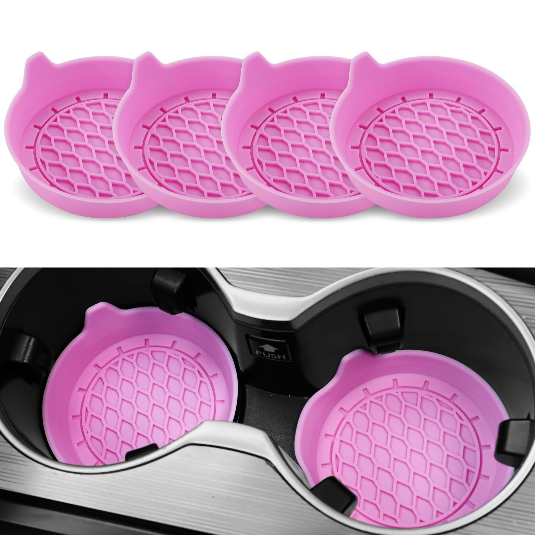Car Cup Coaster, 4PCS Universal Non-Slip Cup Holders Embedded in ...
