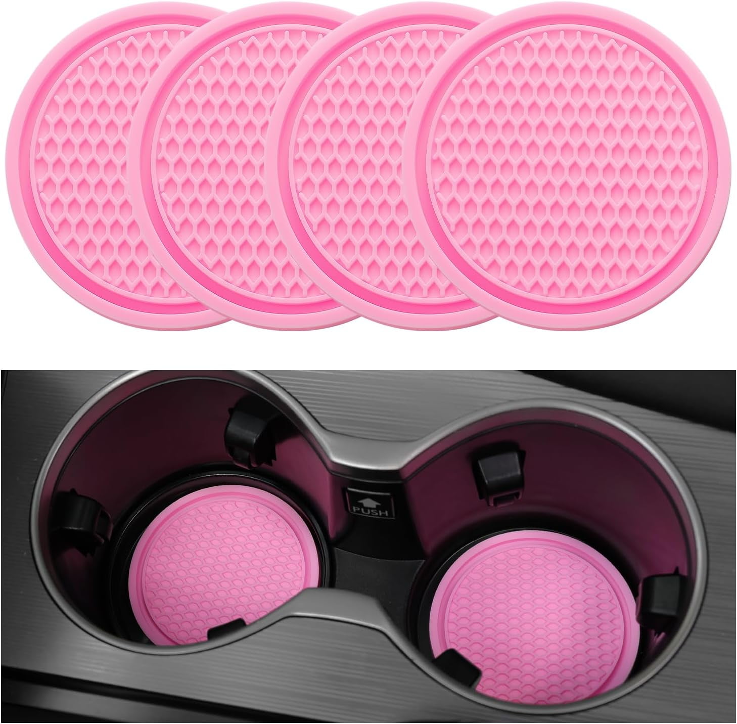 Car Cup Coaster, 4PCS Universal Non-Slip Cup Holders Embedded in ...