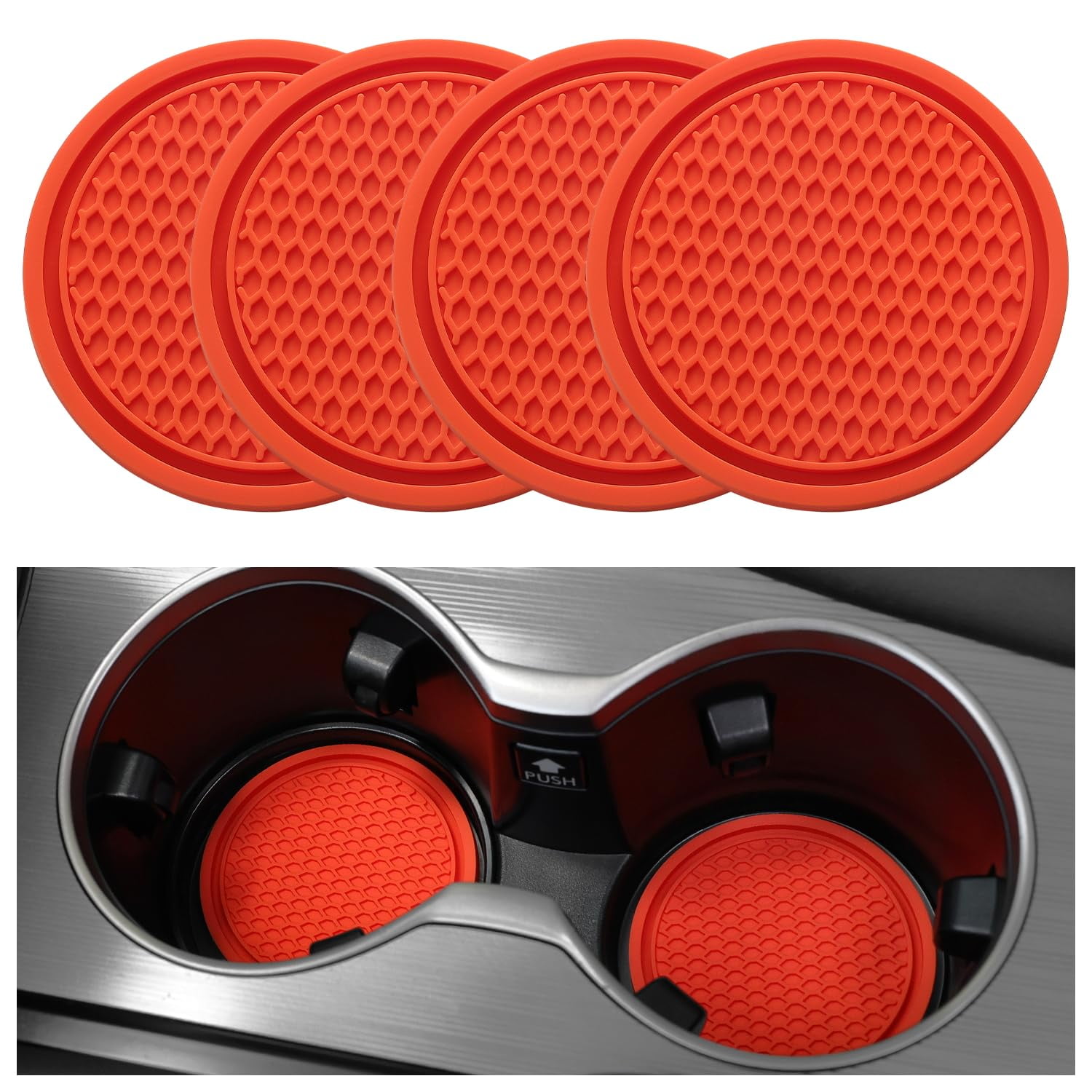 Car Cup Coaster, 4PCS Universal Non-Slip Cup Holders Embedded in ...