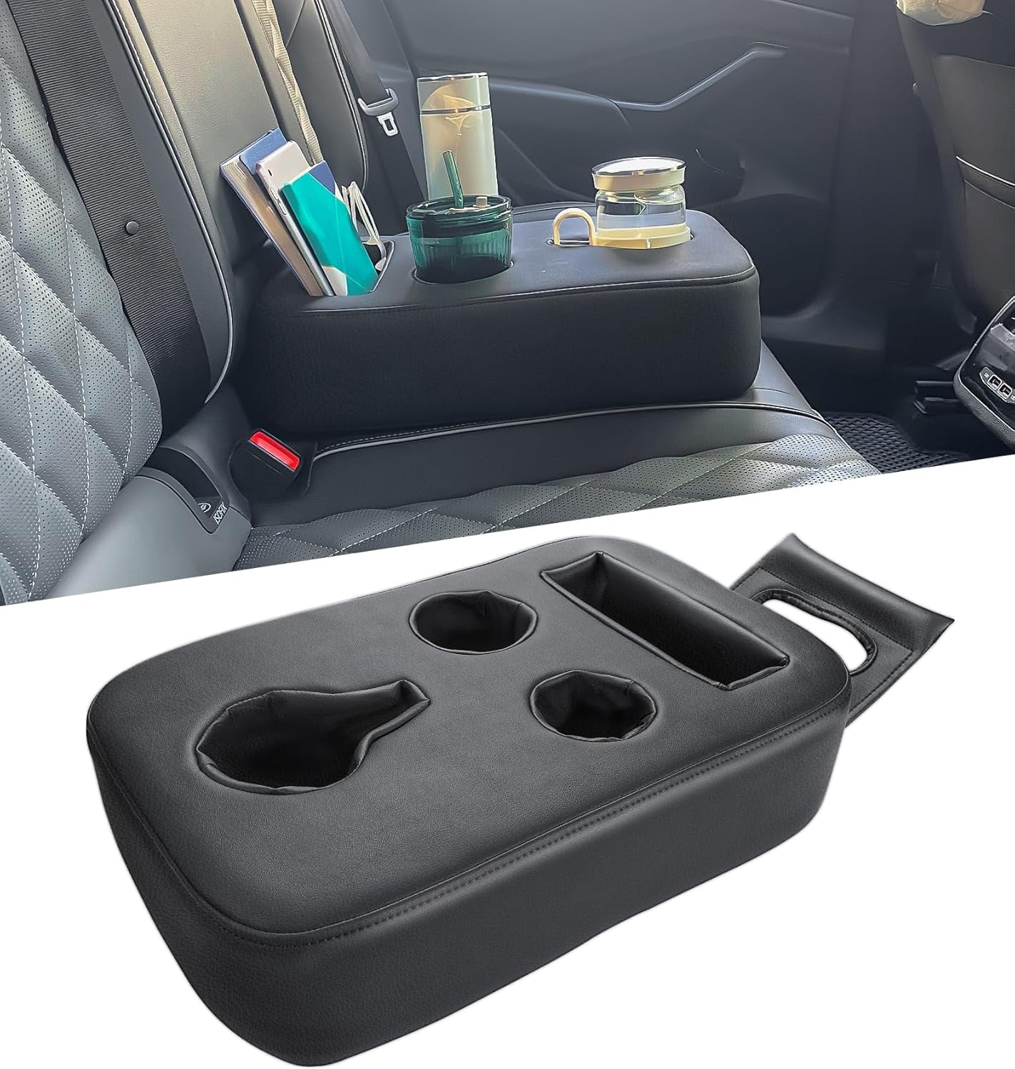 Car Cup Holder, Back Seat Cup Holder for Car, PU Leather Couch Sofa Bed ...