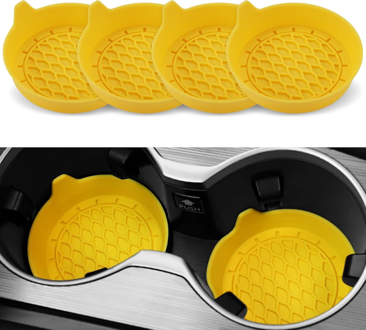Car Cup Holder Coaster, Silicone Cup Holder Insert, Universal Non-Slip ...