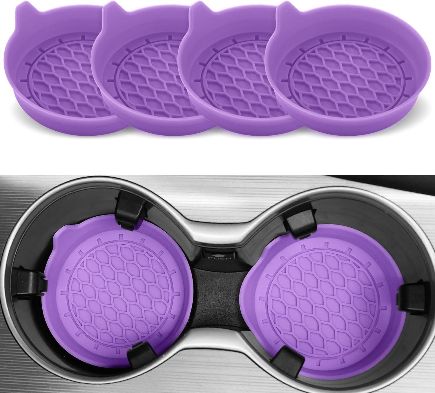 Car Cup Holder Coaster, Silicone Cup Holder Insert, Universal Non-Slip ...